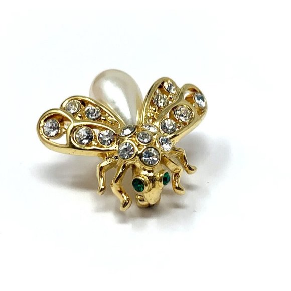 Joan Rivers | Jewelry | Joan Rivers Pearl Rhinestone Bee Gold Overlay ...